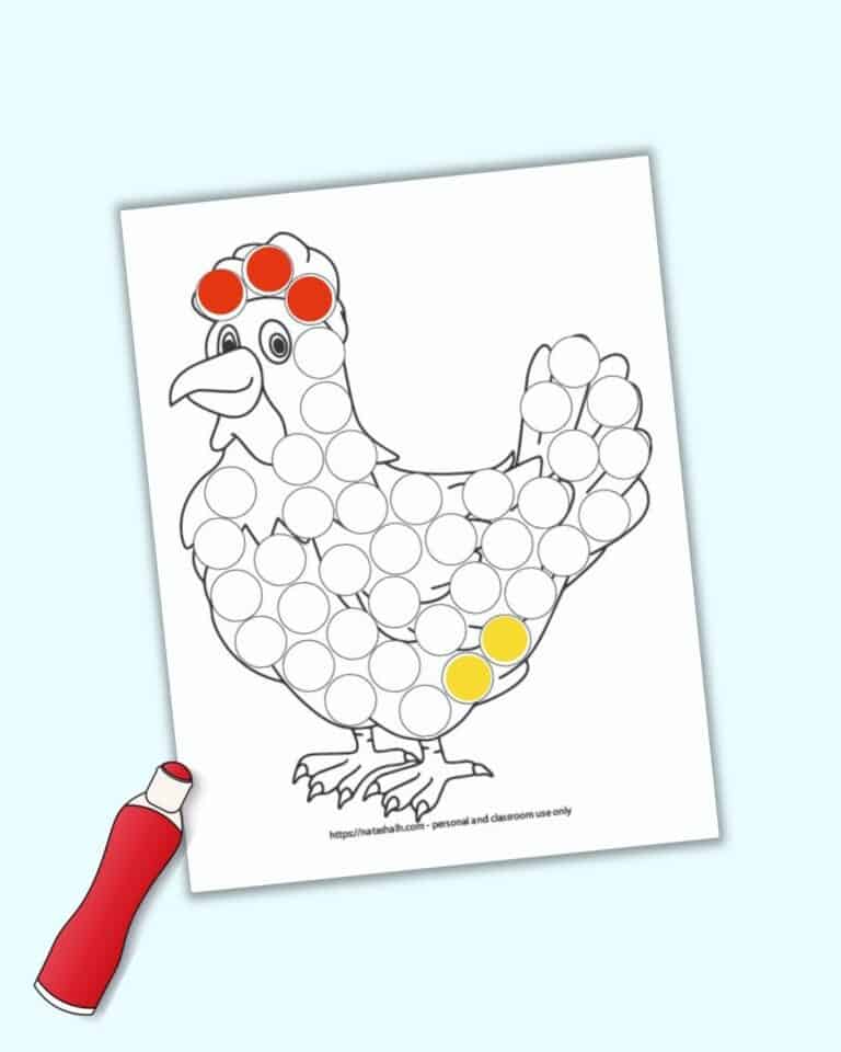 Free Printable Farm Animal Dot Marker Coloring Pages for Toddlers ...