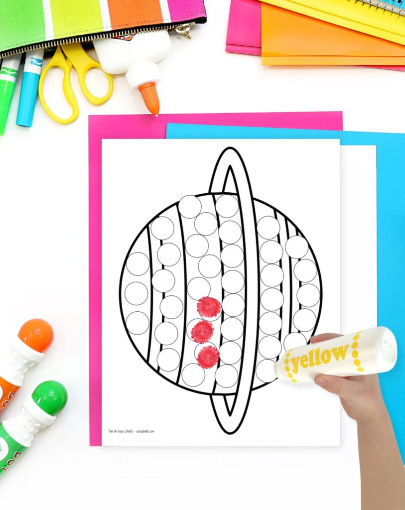 Free Printable Outer Space Dot Marker Coloring Pages - The Artisan Life