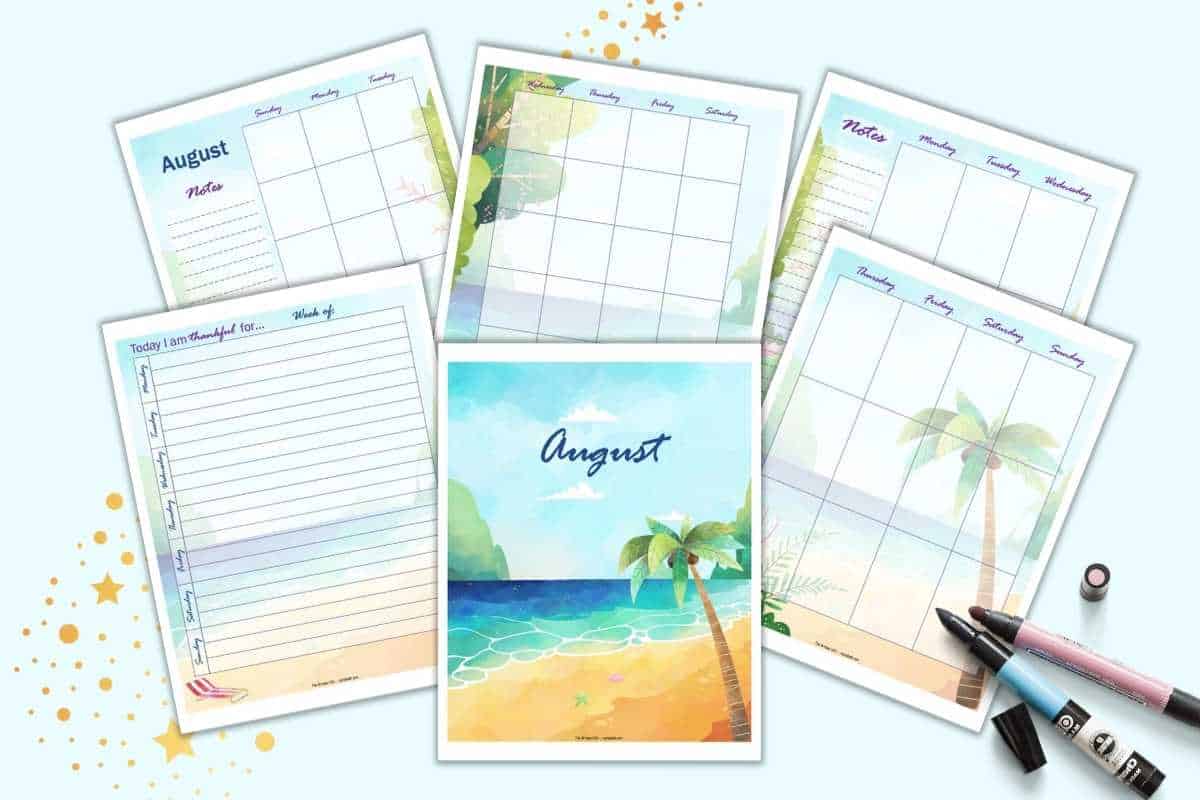 Free August Planner Printables for US Letter and Happy Planner Classic ...