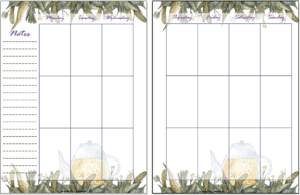 Cozy Tea Theme Free September Planner Printables (Letter and Happy ...