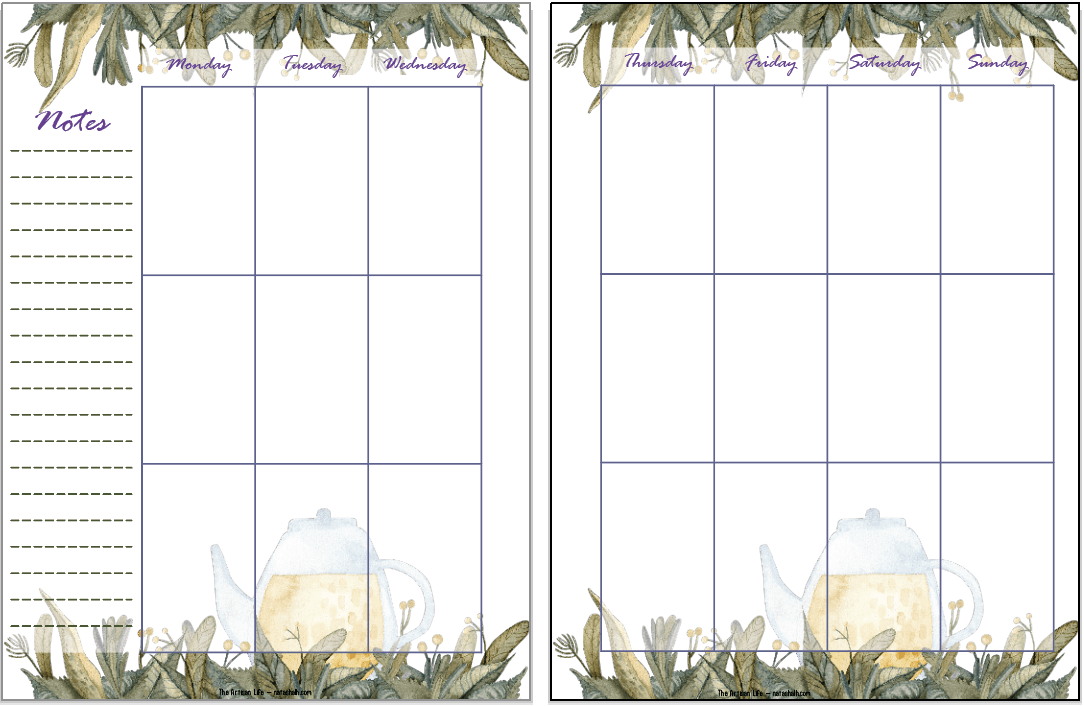 Cozy Tea Theme Free September Planner Printables (Letter and Happy ...