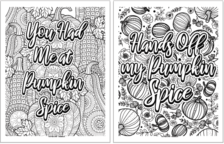 15+ Free Printable Pumpkin Spice Coloring Pages - The Artisan Life