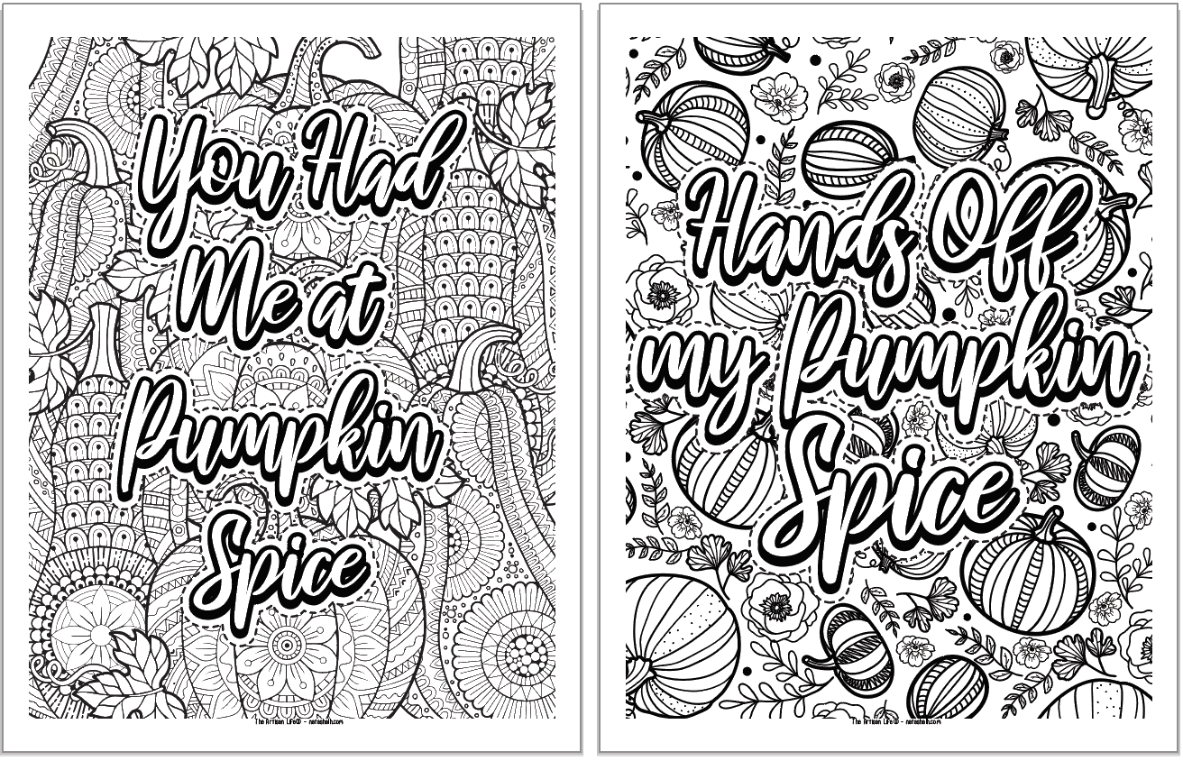 15+ Free Printable Pumpkin Spice Coloring Pages - The Artisan Life
