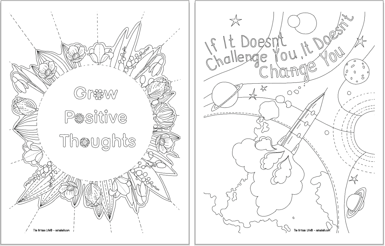 Free Printable Positive Mindset Quotation Coloring Pages for Adults ...