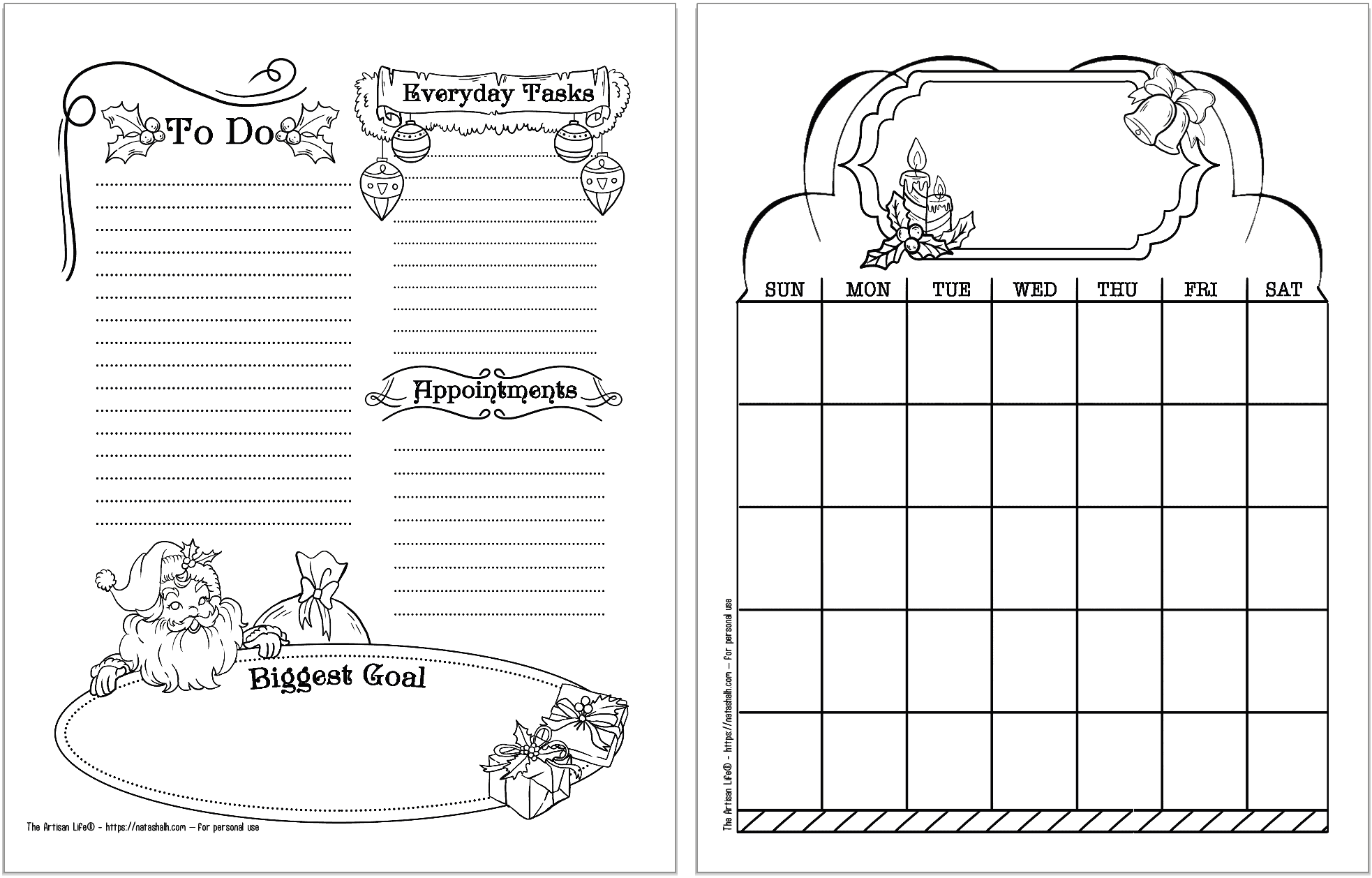 Free Santa Bujo Planner Printables (for an organized holiday season ...