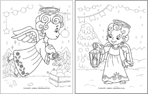 Free Printable Christmas Angel Coloring Pages for Kids - The Artisan Life