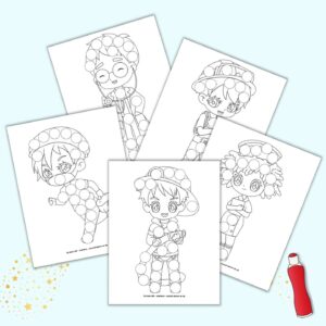 Free Printable Cute Mermaid Dot it Marker Pages - The Artisan Life