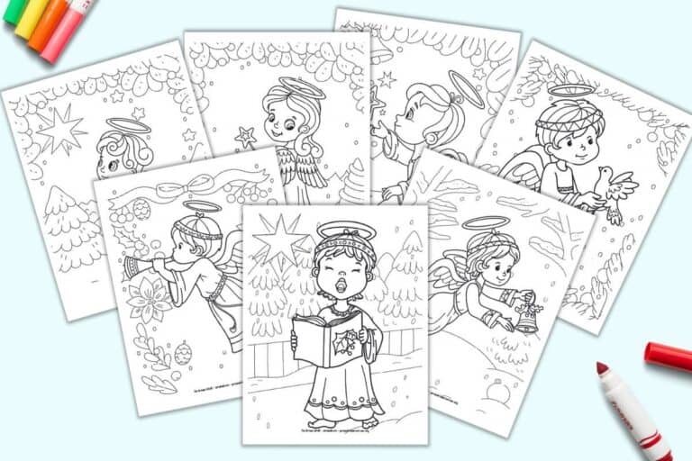 Free Printable Christmas Angel Coloring Pages for Kids - The Artisan Life