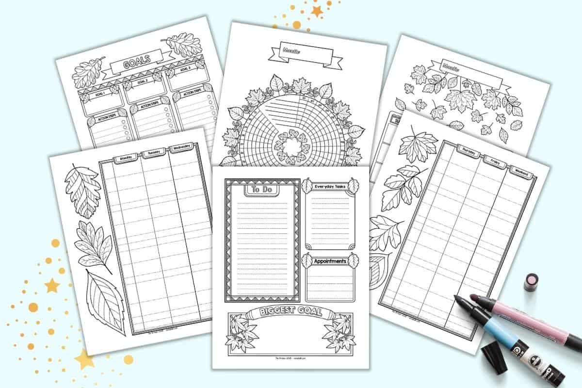 Free Printable Fall Leaves Bujo Planner Printables - The Artisan Life