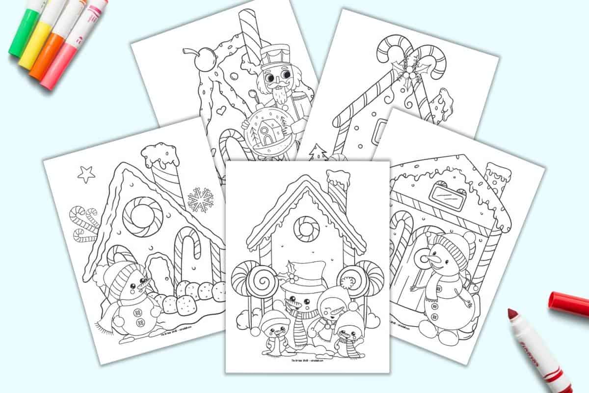 Free Printable Gingerbread House Coloring Pages - The Artisan Life