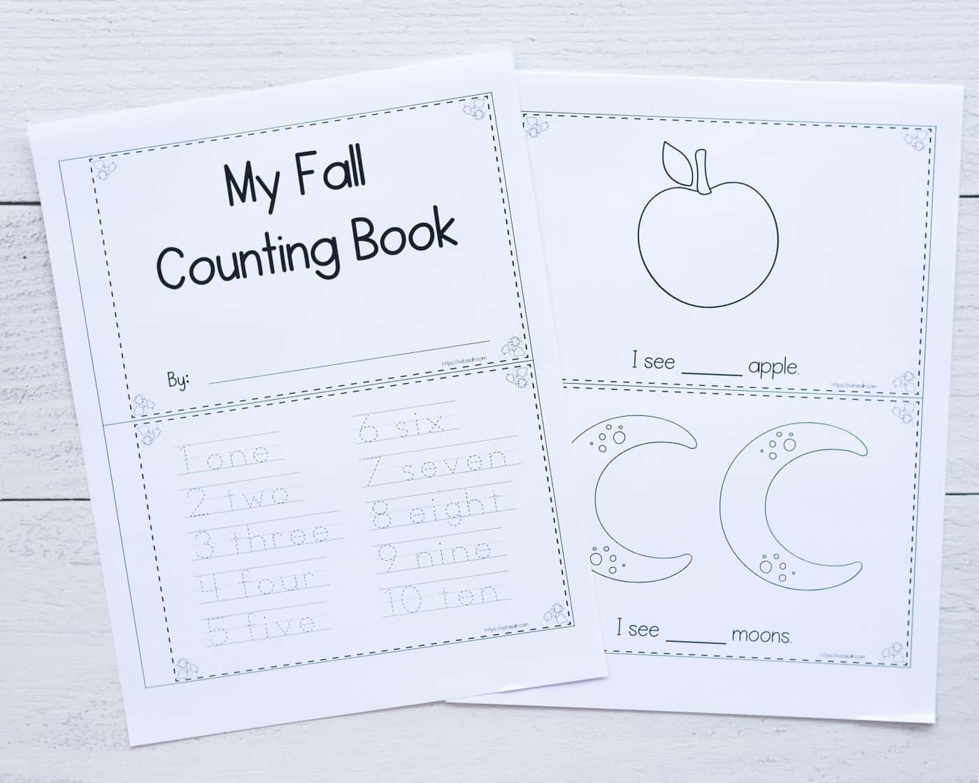 Free Printable Fall Counting Book For Preschool & Kindergarten - The ...