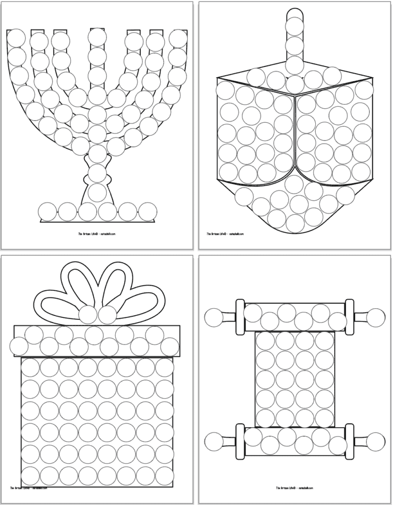 7+ Free Printable Hanukkah Dot Marker Coloring Pages - The Artisan Life