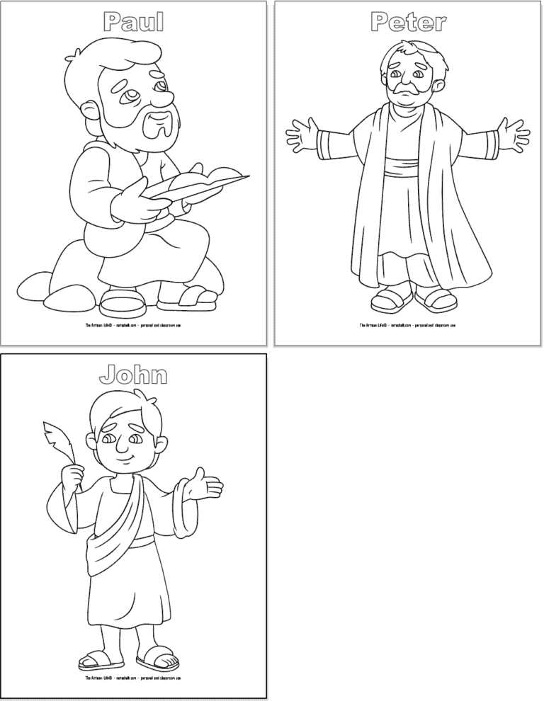 Free Printable Bible Character Coloring Pages for Kids - The Artisan Life