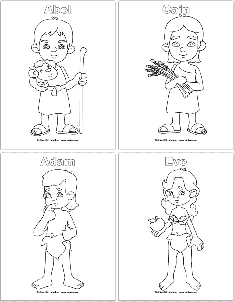 Free Printable Bible Character Coloring Pages for Kids - The Artisan Life