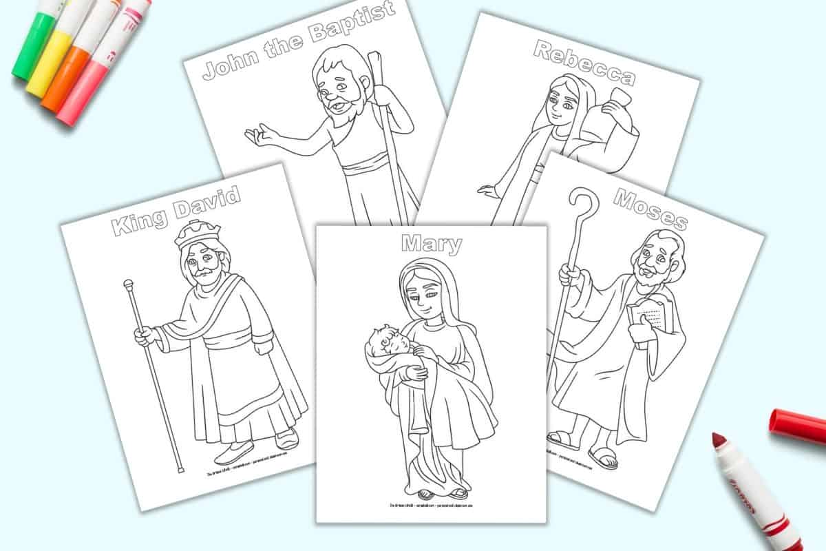 Free Printable Bible Character Coloring Pages for Kids - The Artisan Life