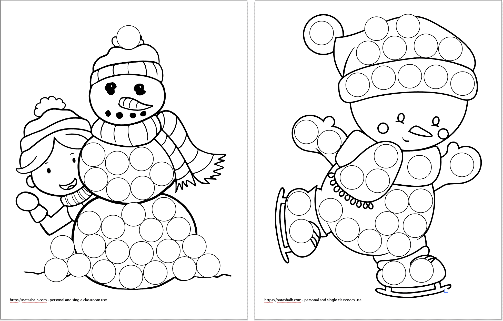 Free Printable Winter Do a Dot Marker Pages - The Artisan Life