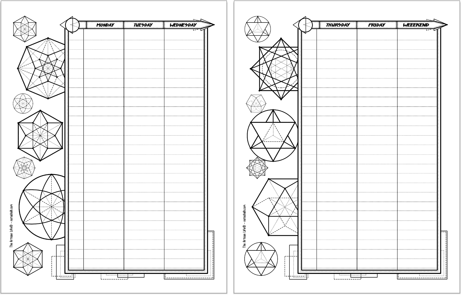 Free Sacred Geometry Bujo Printables - The Artisan Life