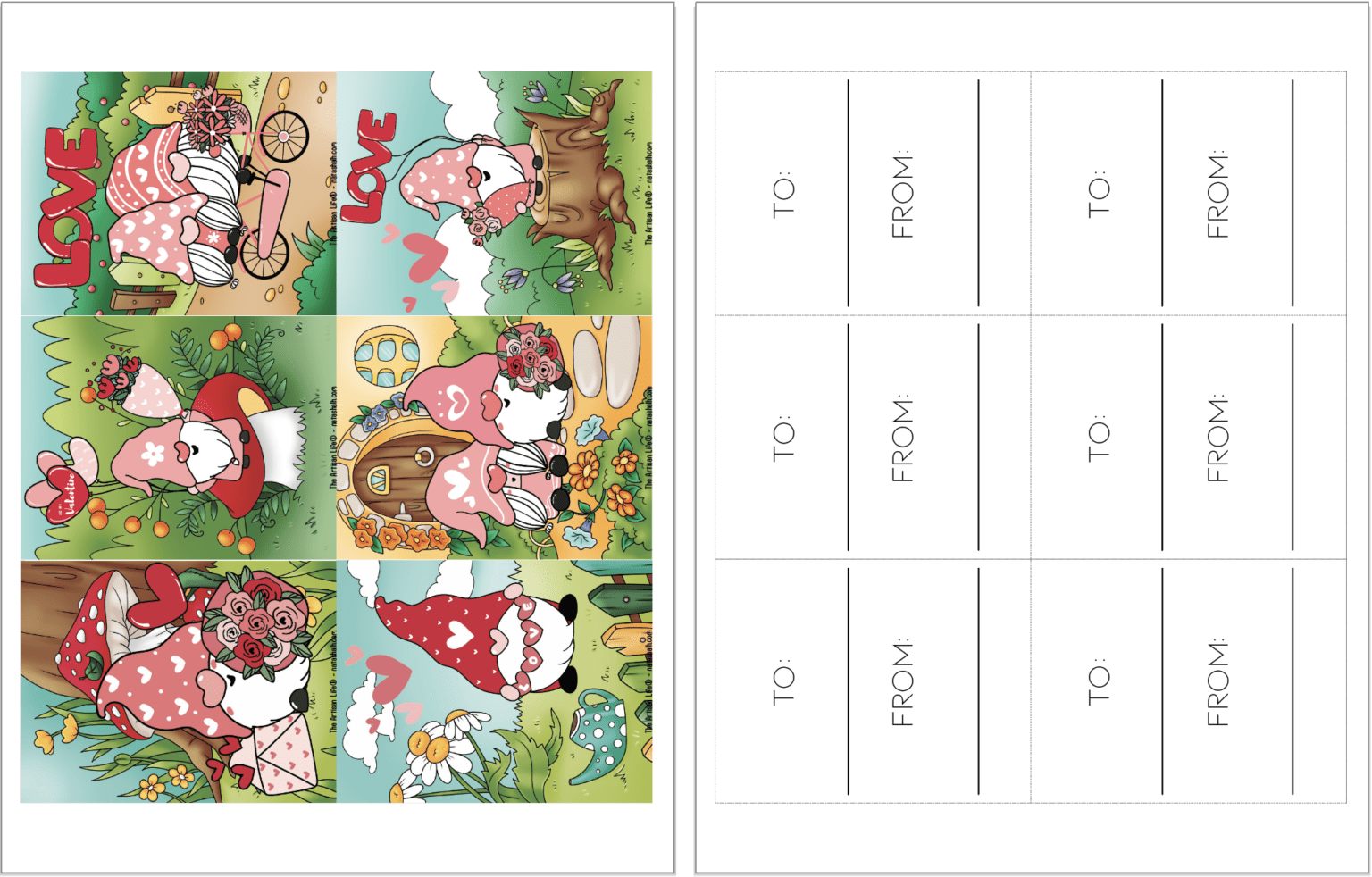 Free Printable Gnome Valentine Cards - The Artisan Life