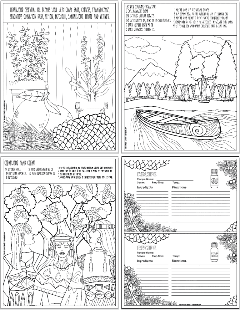 11+ Free Printable Cedarwood Essential Oil Coloring Pages - The Artisan ...