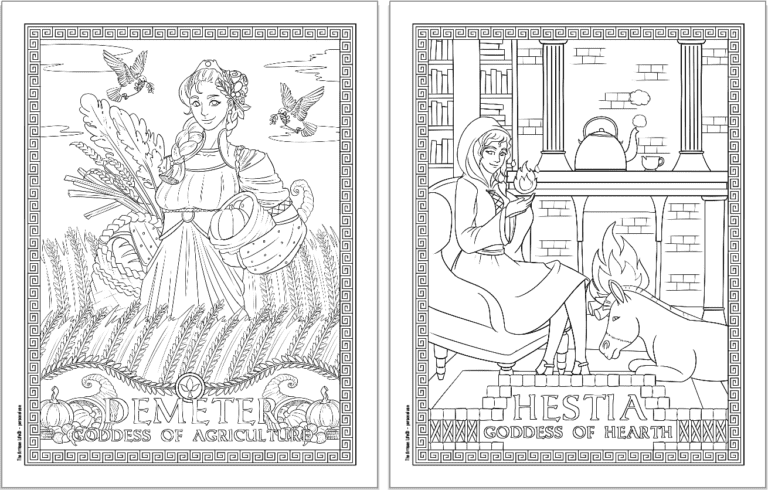 15+ Free Printable Greek Goddess Coloring Pages - The Artisan Life