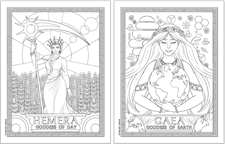 15+ Free Printable Greek Goddess Coloring Pages - The Artisan Life