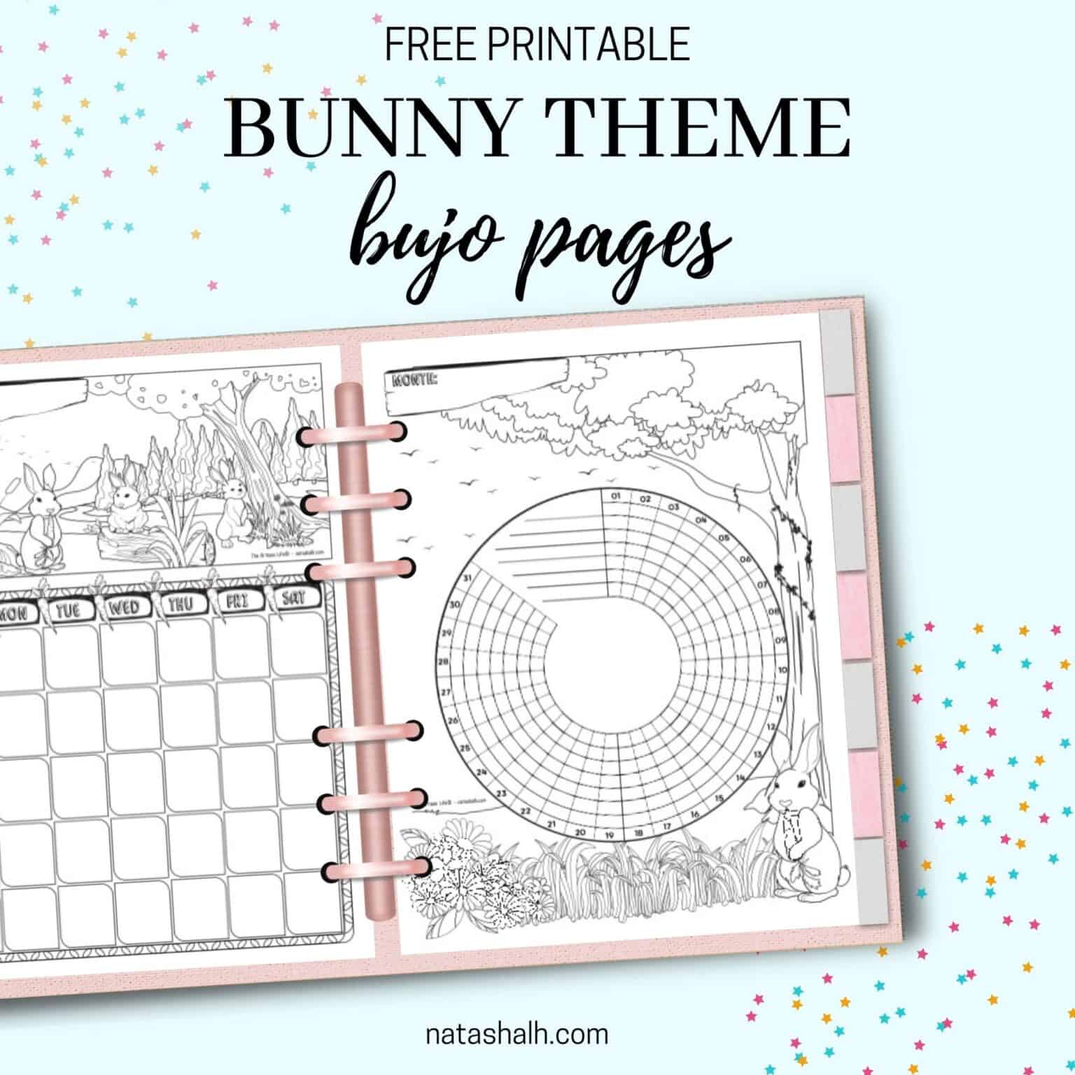 Free Printable Spring Bunny Bujo Planner Pages - The Artisan Life