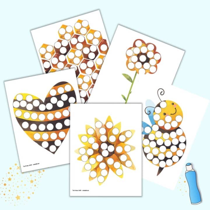 7+ Free Printable Bee Dot Marker Coloring Pages - The Artisan Life