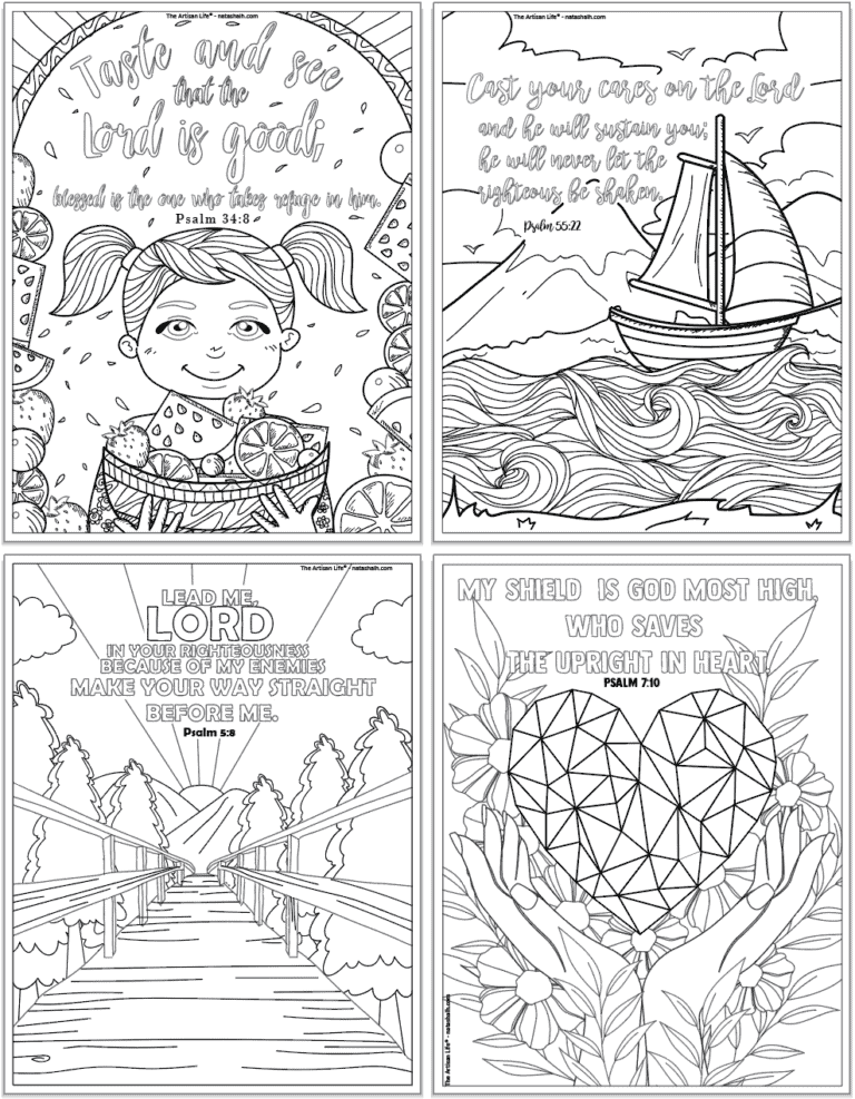 Free Printable Bible Psalm Coloring Pages - The Artisan Life