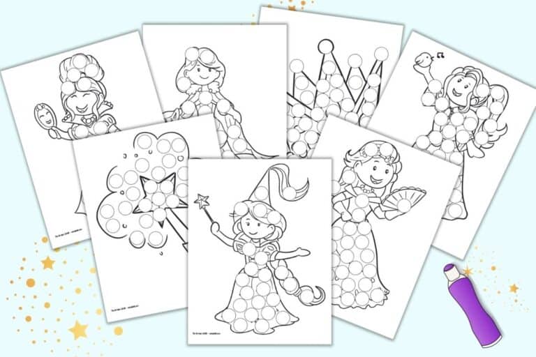 7+ Free Printable Princess Dot Marker Coloring Pages - The Artisan Life