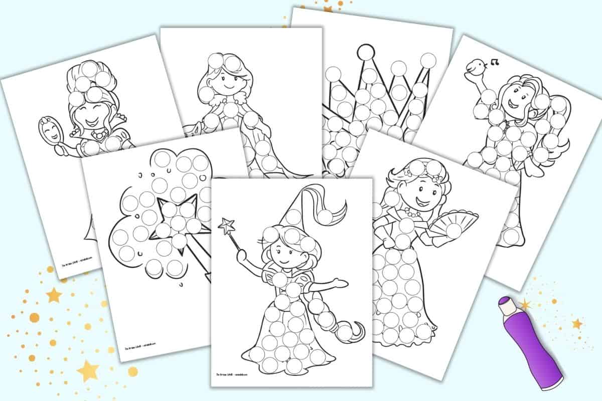 7+ Free Printable Princess Dot Marker Coloring Pages - The Artisan Life