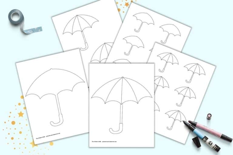 Free Printable Umbrella Templates & Outlines - The Artisan Life