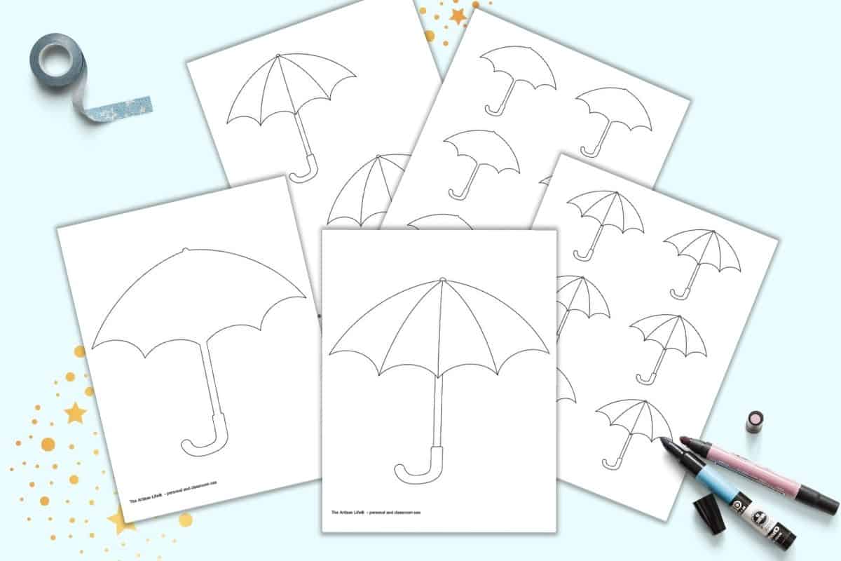 Free Printable Umbrella Templates & Outlines - The Artisan Life