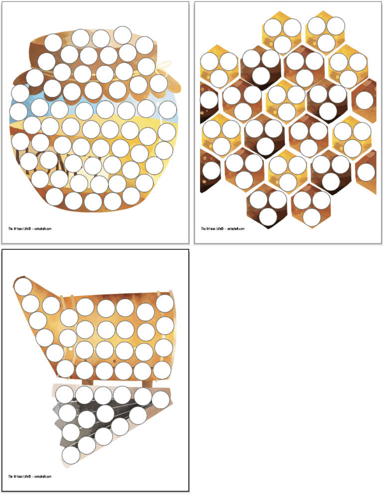 7+ Free Printable Bee Dot Marker Coloring Pages - The Artisan Life