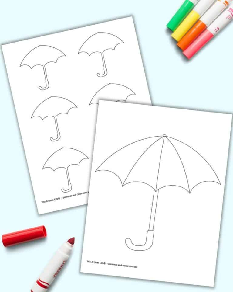 Free Printable Umbrella Templates & Outlines - The Artisan Life