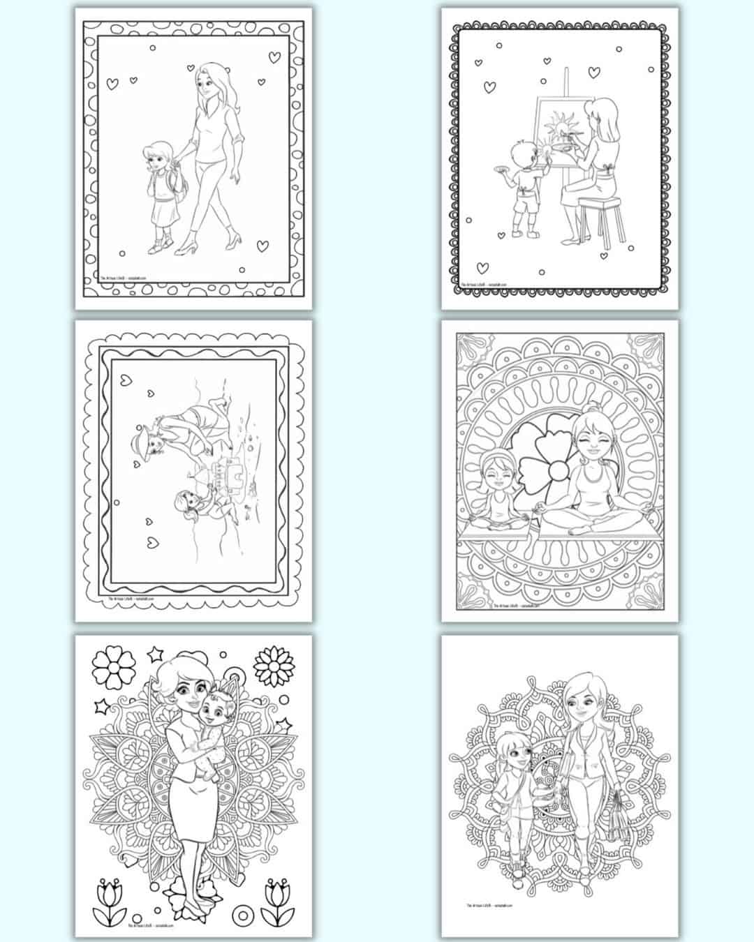 Free Printable Mother & Child Coloring Pages for Mother's Day - The ...