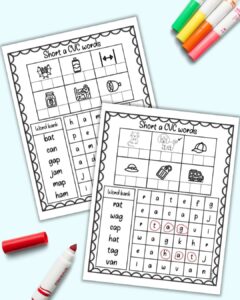 Free Printable Short A CVC Words Worksheets - The Artisan Life