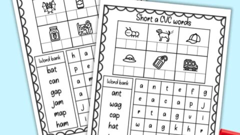 Free Printable CVC Word I Spy Worksheets - The Artisan Life