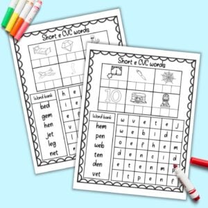 Free Printable Short A CVC Words Worksheets - The Artisan Life