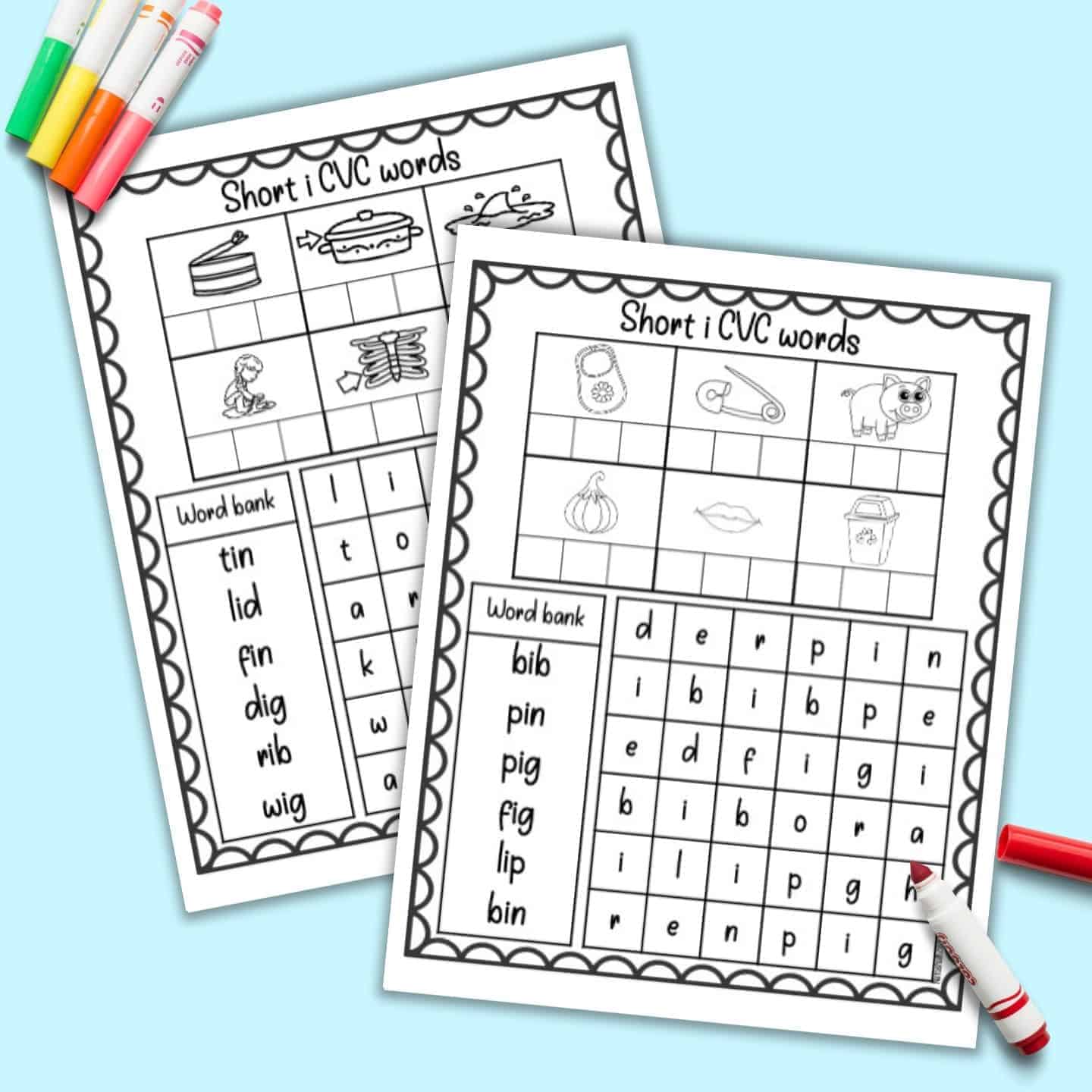 Short I CVC Words Worksheets Short I CVC Words Worksheets