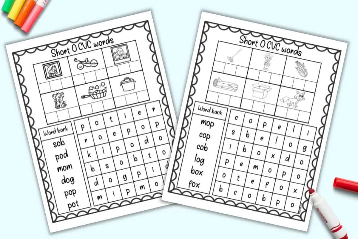 Free Printable Short O CVC Words Worksheets - The Artisan Life