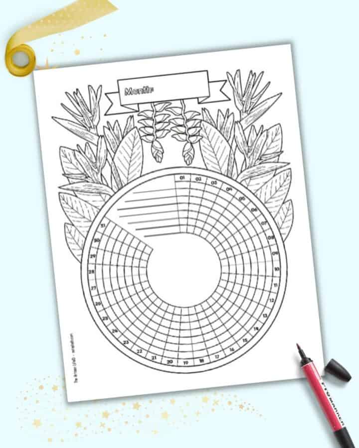 Free Tropical Flower Bujo Planner Printables - The Artisan Life