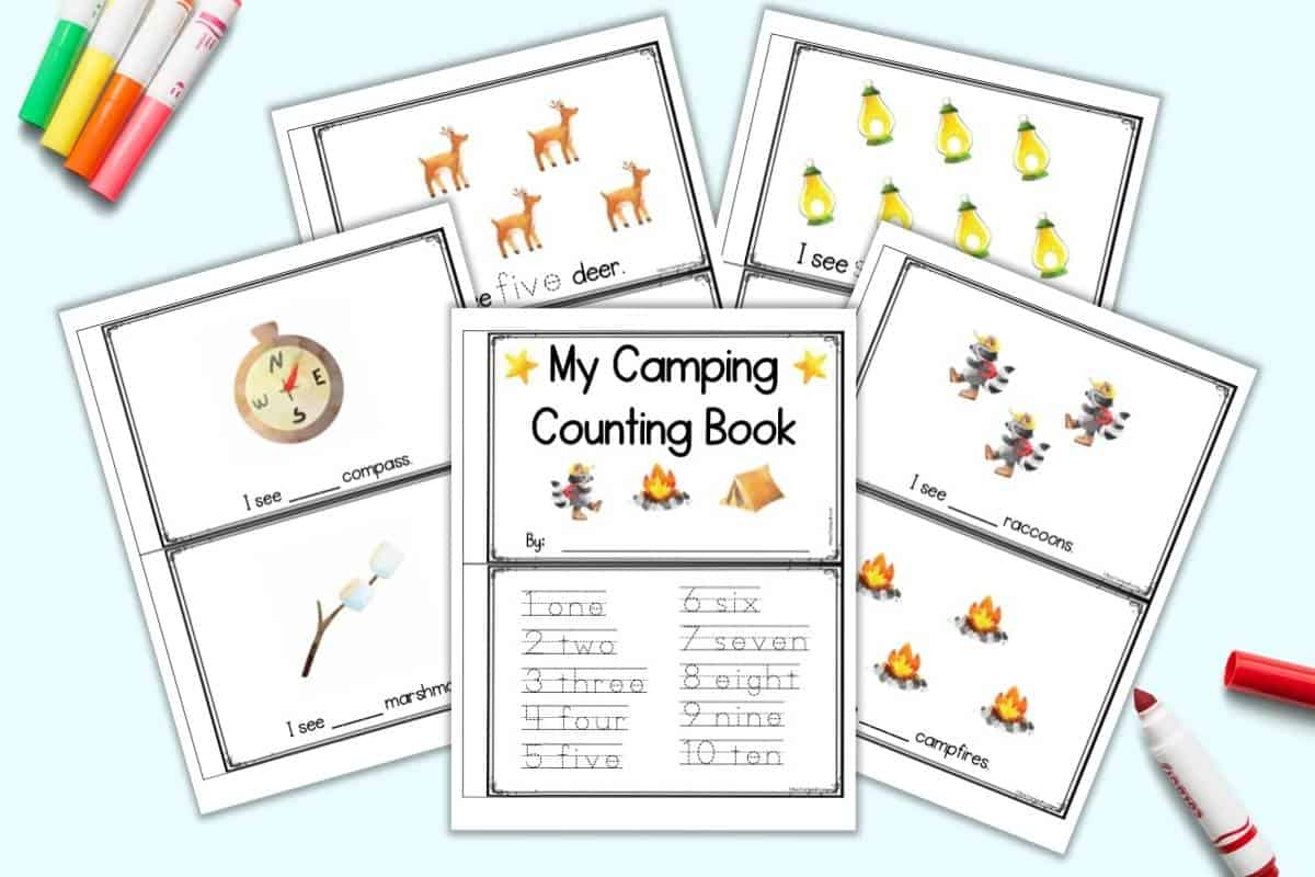 Free Printable Camping Theme Counting Book - The Artisan Life