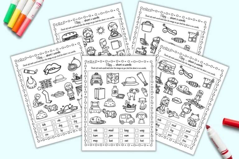 Free Printable CVC Word I Spy Worksheets - The Artisan Life
