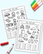Free Printable CVC Word I Spy Worksheets - The Artisan Life