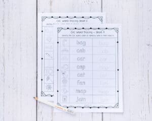 Free Printable CVC Word Tracing Worksheets - The Artisan Life