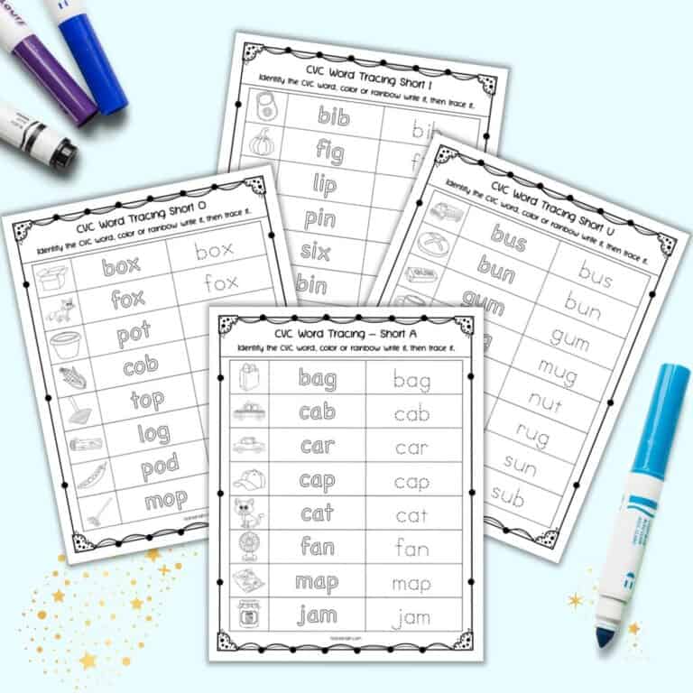 Free Printable CVC Word I Spy Worksheets - The Artisan Life