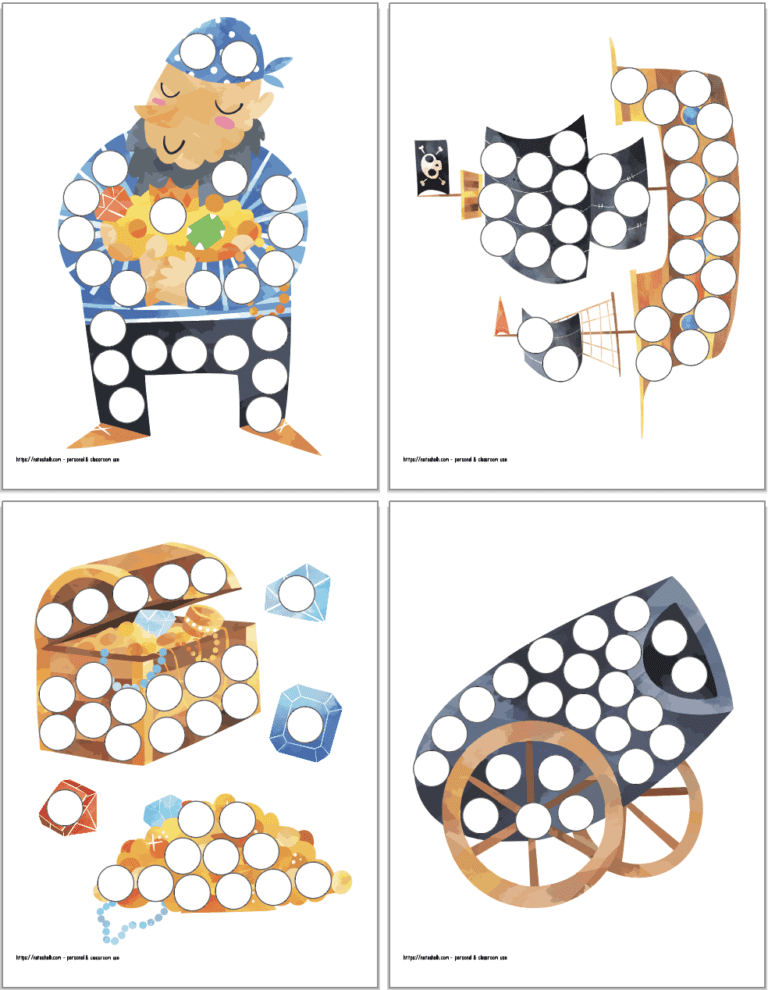 Free Printable Pirate Dot Marker Dauber Pages - The Artisan Life