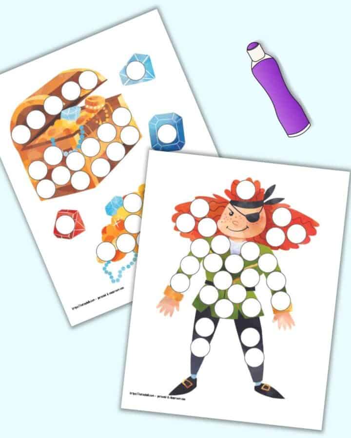 Free Printable Pirate Dot Marker Dauber Pages - The Artisan Life
