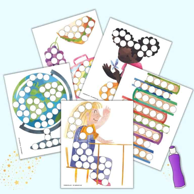 Free Printable Camping Themed Dot Marker Pages - The Artisan Life