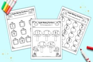 Free Printable Apple Theme Missing Number Worksheets - The Artisan Life